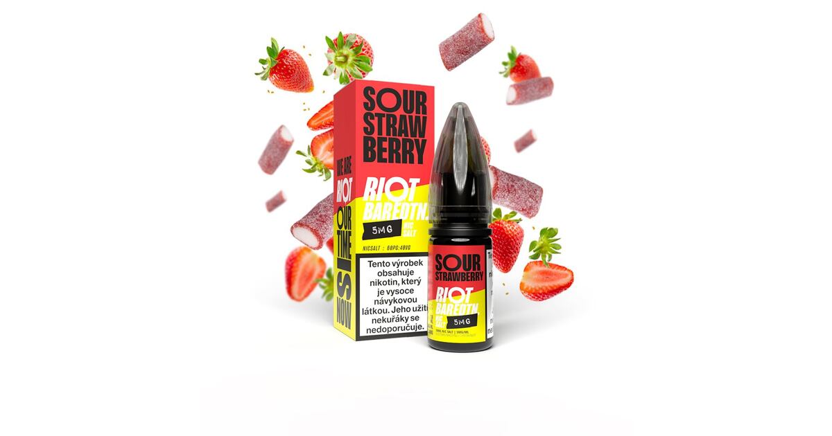 E-liquid Riot BAR EDTN Salt Sour Strawberry (Kyselá jahoda) 10ml ...