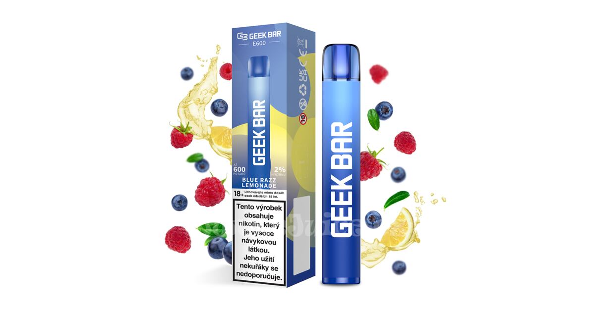 Elektronická cigareta: GEEK BAR E600 Disposable Pod (Blue Razz Lemonad ...